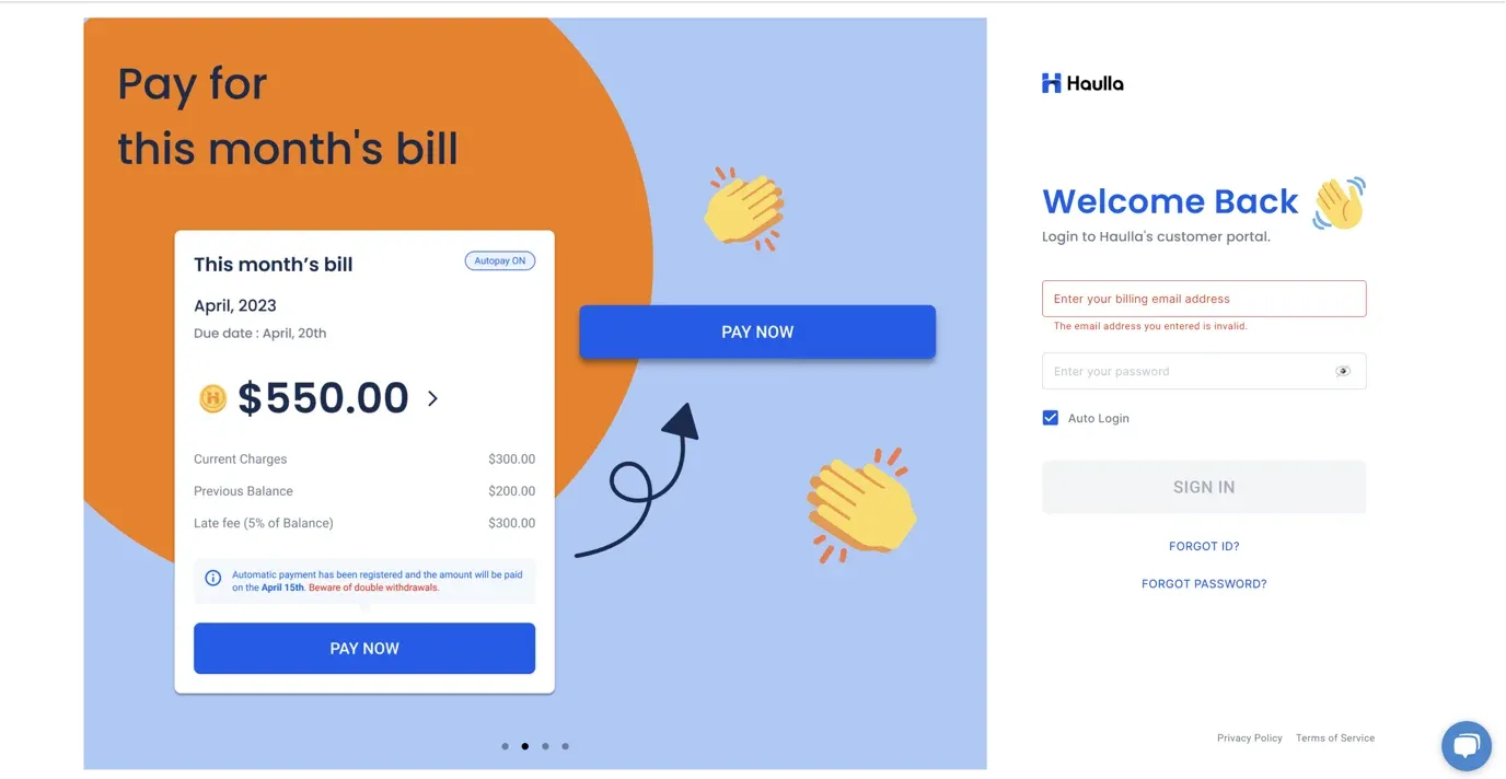 How can I log out from customer portal?